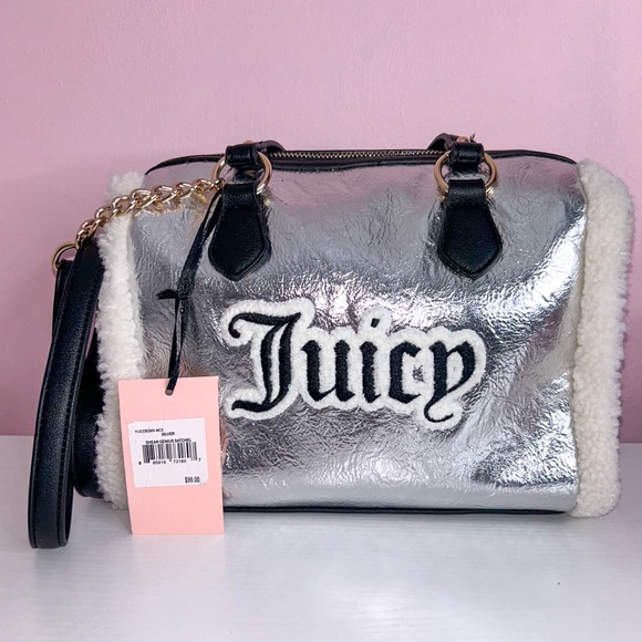 Juicy Couture | Bags | Juicy Couture Shear Genius Satchel Silver | Poshmark